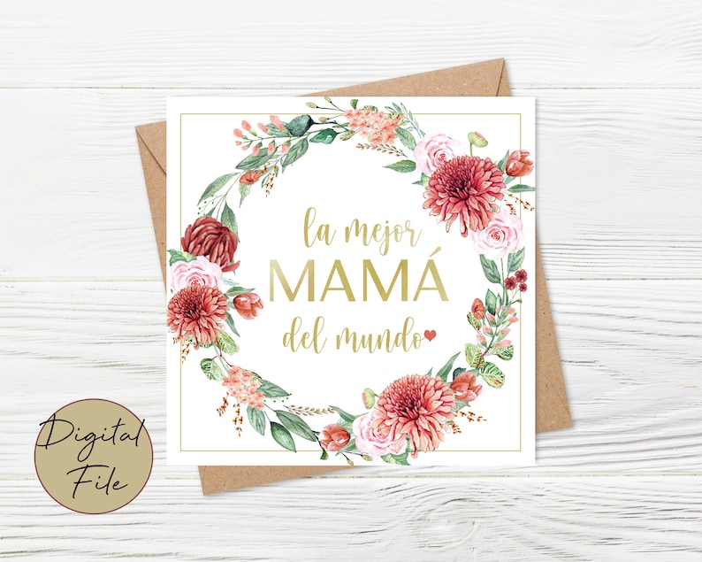 PRINTABLE Spanish Card for Mom Spanish Mother's Day Card - Etsy