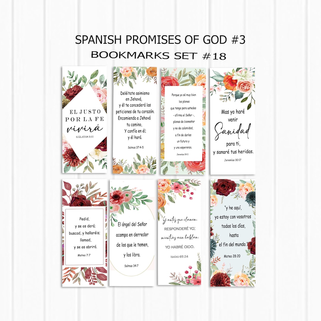 Marcadores de la Biblia en español, Marcadores de promesas de Dios ...