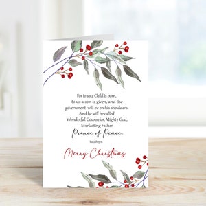 Printable Christian Christmas Card Set, Christmas Bible Verse Bundle ...