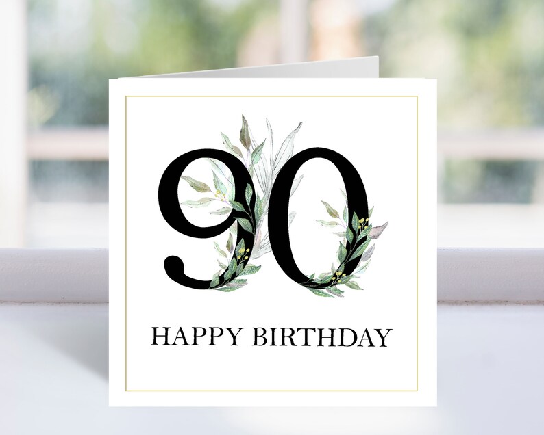 90th Birthday Card 90th Birthday Card Printable Personalised - Etsy