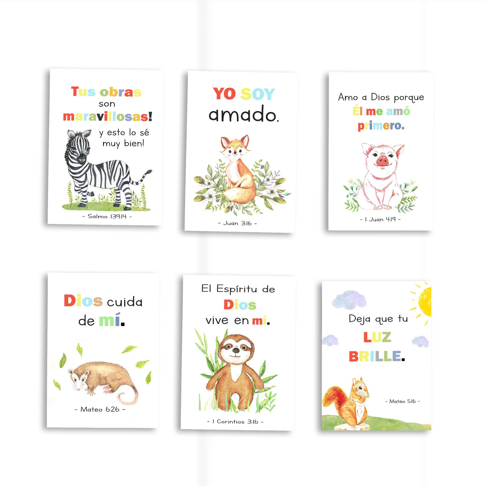 Spanish Bible Verse Notes for Kids Spanish Scripture Cards - Etsy