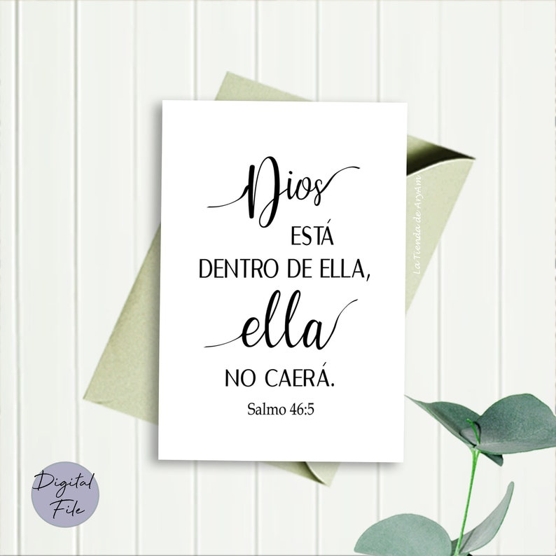 Spanish Bible Verse Salmo 46 5 Spanish Psalm 46 5 Verso De Etsy