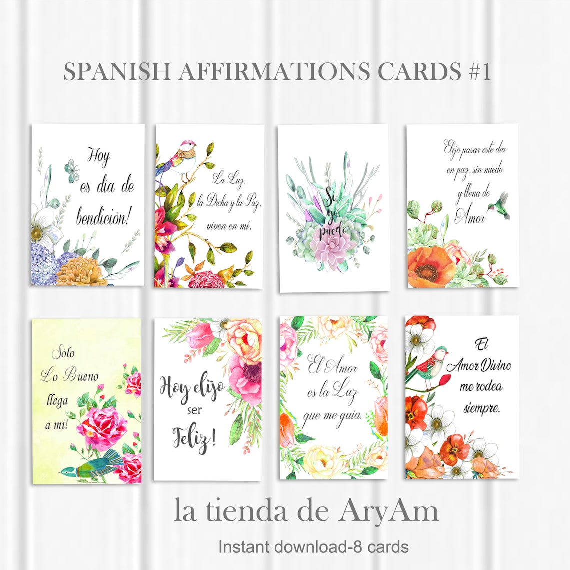 Spanish Affirmation Cardsinspiring Cards Spiritual Cards - Etsy