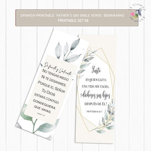 Spanish Bible Bookmarks, Printable Set, Bookmarks Inspirational Art ...