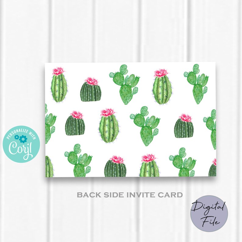 Cactus Birthday Invitation Printable Cactus Invite Editable - Etsy