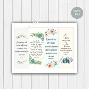 Spanish Bible Bookmarks, Printable Set of 8, 7 X 2.5 Inches, Instant ...