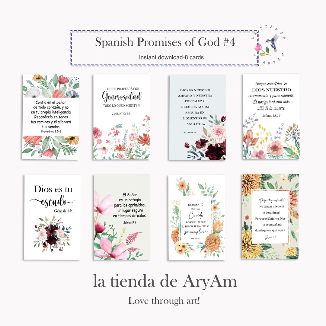 Spanish Promises of God, Promesas De Dios, Spanish Bible Verse Tags ...