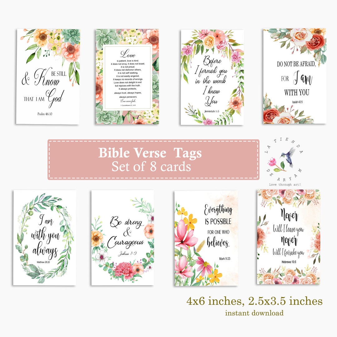 Bible Verse Tags, Collage Sheet, Scripture Art Tags,3.50" X 2.50 ...