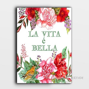 La Vita é Bella Italian Quote Printable Inspiring Print - Etsy