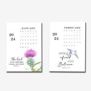 Bible Verse Calendar Desk Calendar 2024 Calendar Printable Monthly ...