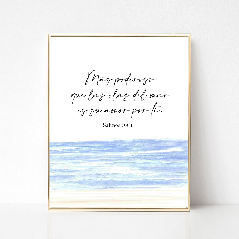 Salmos 93:4 Spanish Bible Verse Spanish Psalm 93 4 Verso De - Etsy