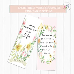Easter Bible Verse Bookmarks Sets, Printable Bible Bookmarks, Easter ...