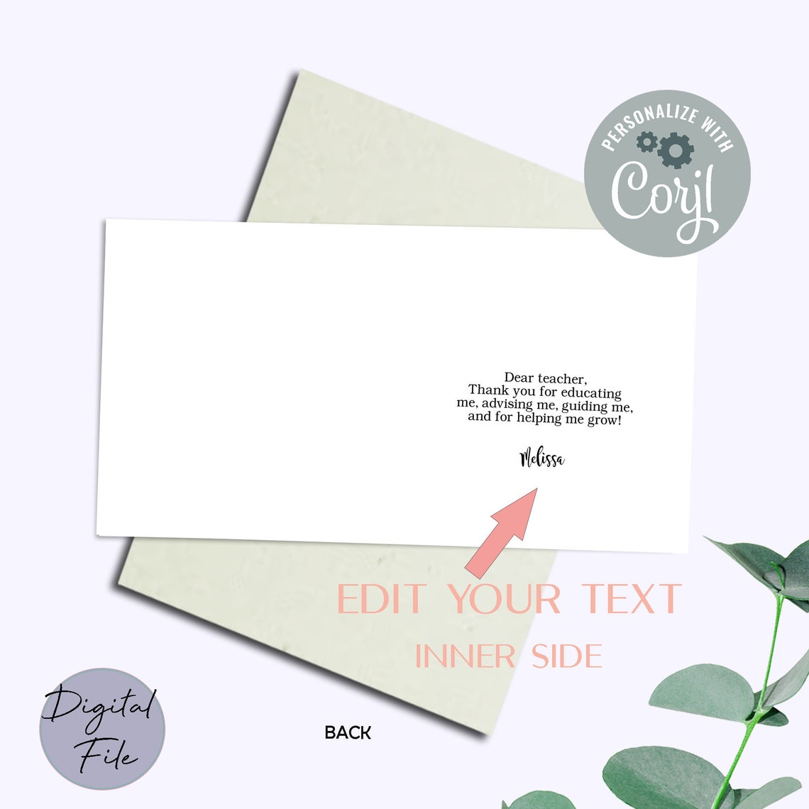 Editable Thank You Teacher Card Thank You Teacher Card May - Etsy