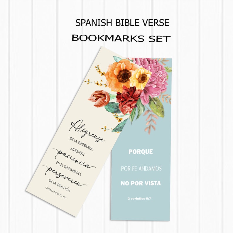 Spanish Bible Bookmarks Printable Set of 8 7 X 2.5 Inches - Etsy