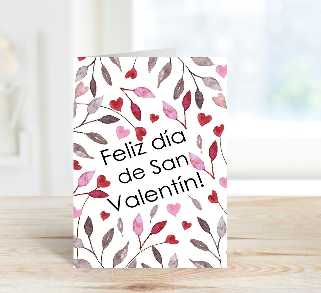 Feliz Dia De San Valentin Printable Card, Spanish Valentine's Card ...