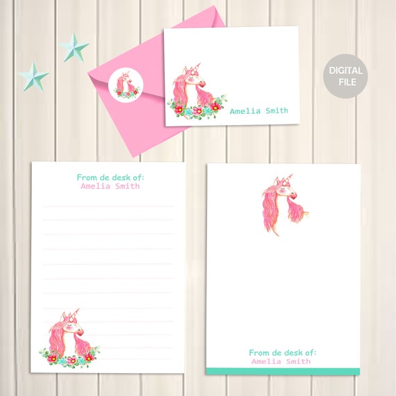 Pretty Stationary Set for Girls Beautiful Custom Stationery Set Digital ...