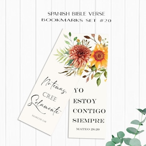 Spanish Bible Bookmarks, Printable Bookmarks Set of 8, 7 X 2.5 Inches ...