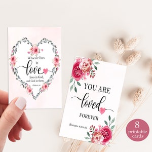 Valentine's Day Printable Cards, Love Scripture Cards, God's Love Cards ...