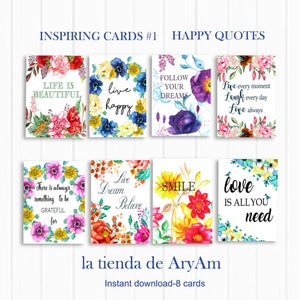 Quote Cards Set Inspiring Cards Quote Print Wall Art | Etsy