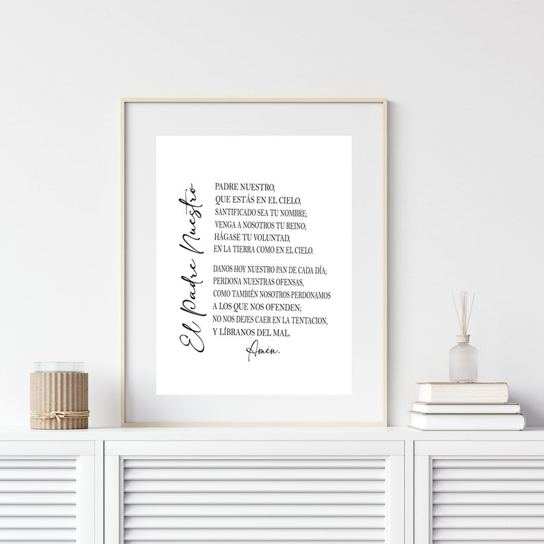 Padre Nuestro Spanish the Lord's Prayer Oración Del | Etsy