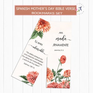 Spanish Bible Bookmarks, Spanish Christian Gifts for Women , Instant ...