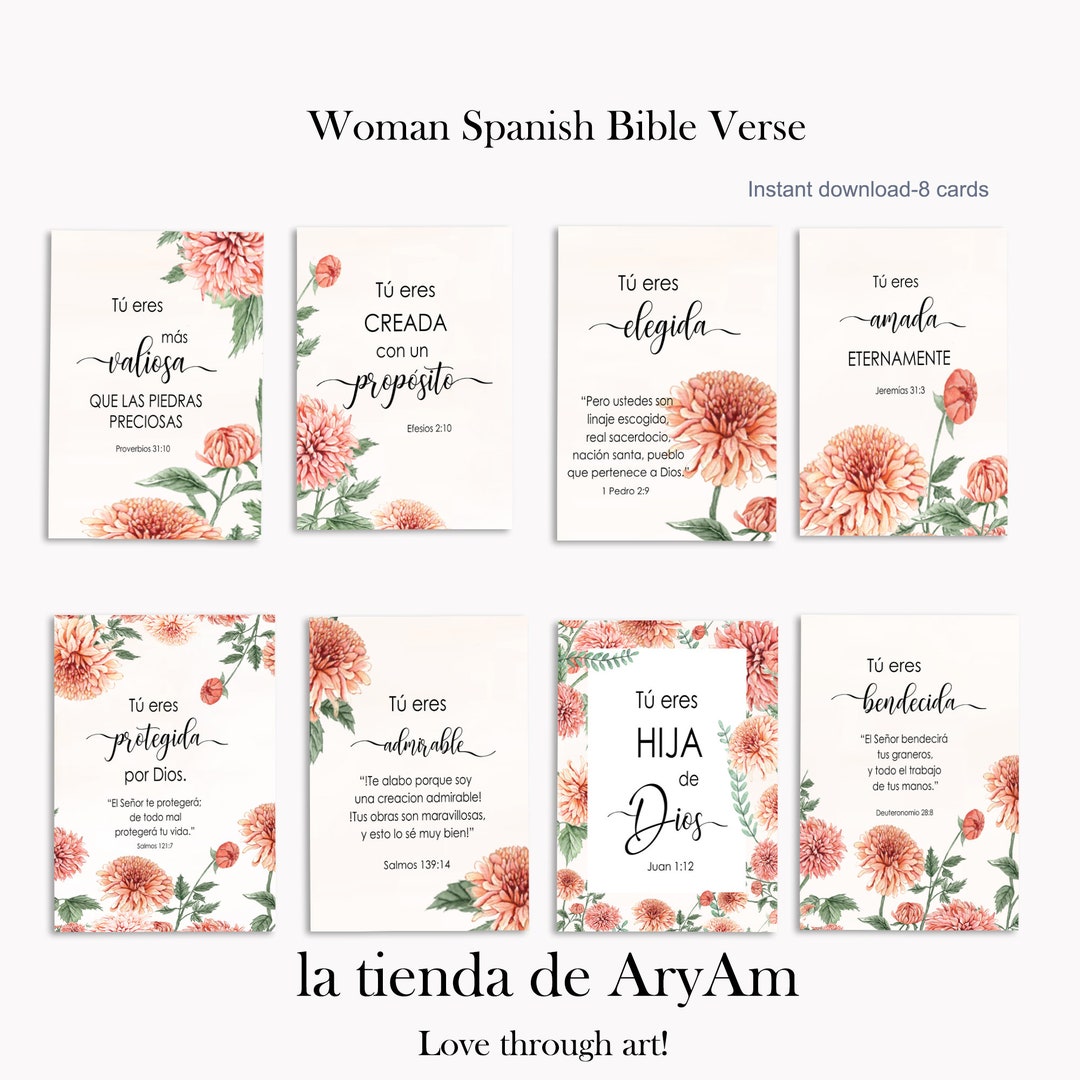 Spanish Bible Verse Tags, Versiculos Para Mujer, Women Bible Verse in ...