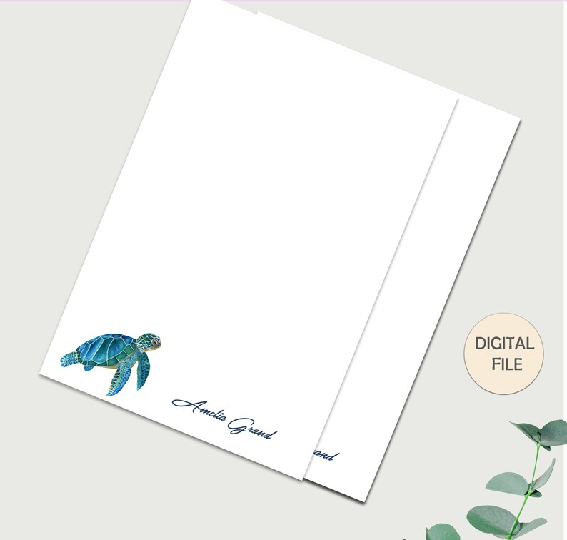 Printable Turtle Stationary Set PRINTABLE Turtle Stationary | Etsy