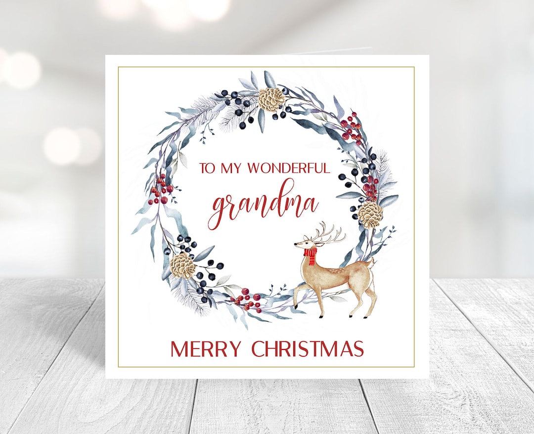 Merry Christmas Grandma, Printable Grandma Christmas Card, Grandma ...