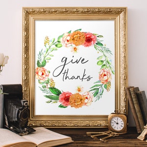 Thanksgiving Printable, Give Thanks Sign, Give Thanks Printable ...