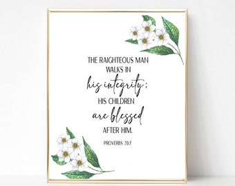 Proverbs 20 7 - Etsy