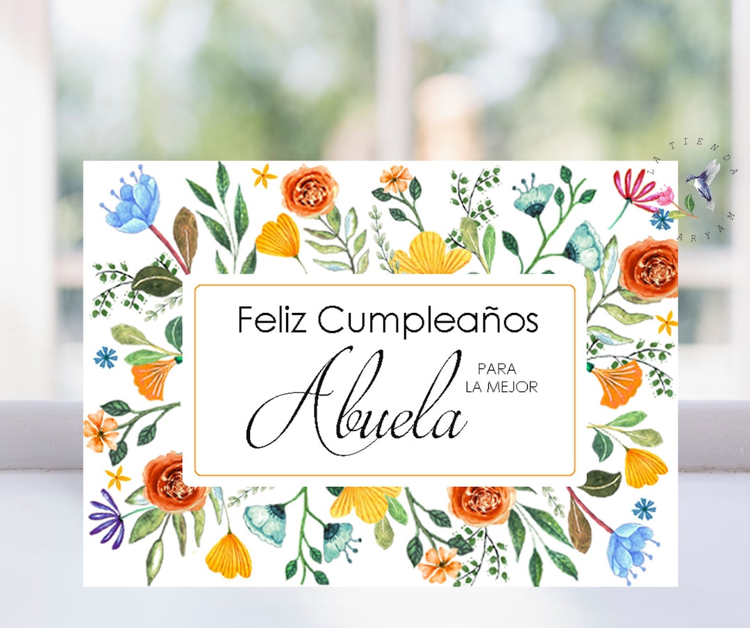 Feliz Cumpleaños Abuela Spanish Happy Birthday Grandma Card - Etsy
