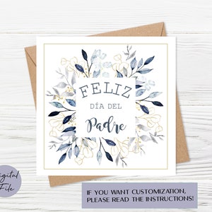 Spanish Father's Day, Feliz Dia Del Padre Printable, Printable for Dad ...