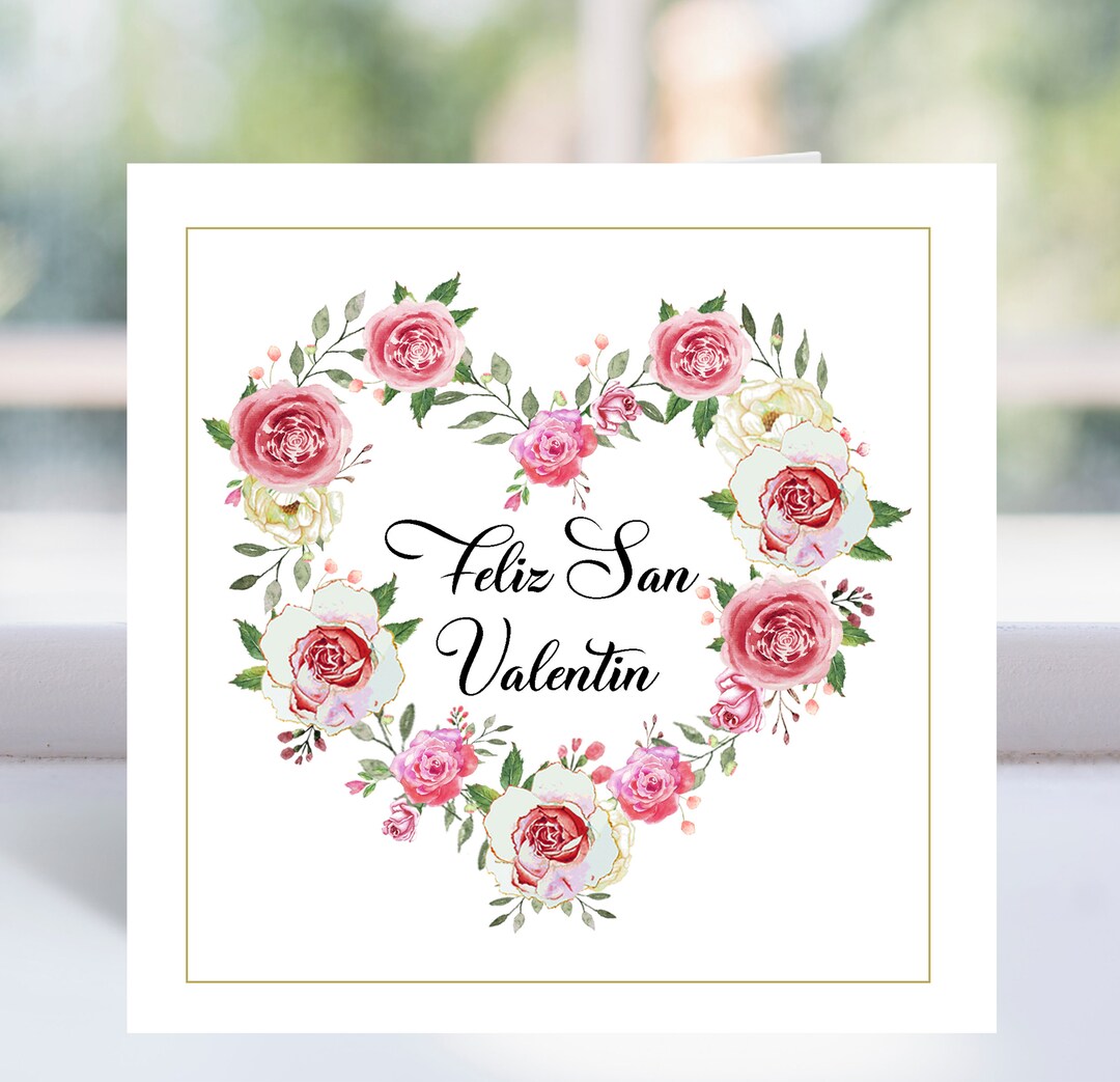 Feliz San Valentin Printable Card, Spanish Valentine's Card, Tarjeta ...