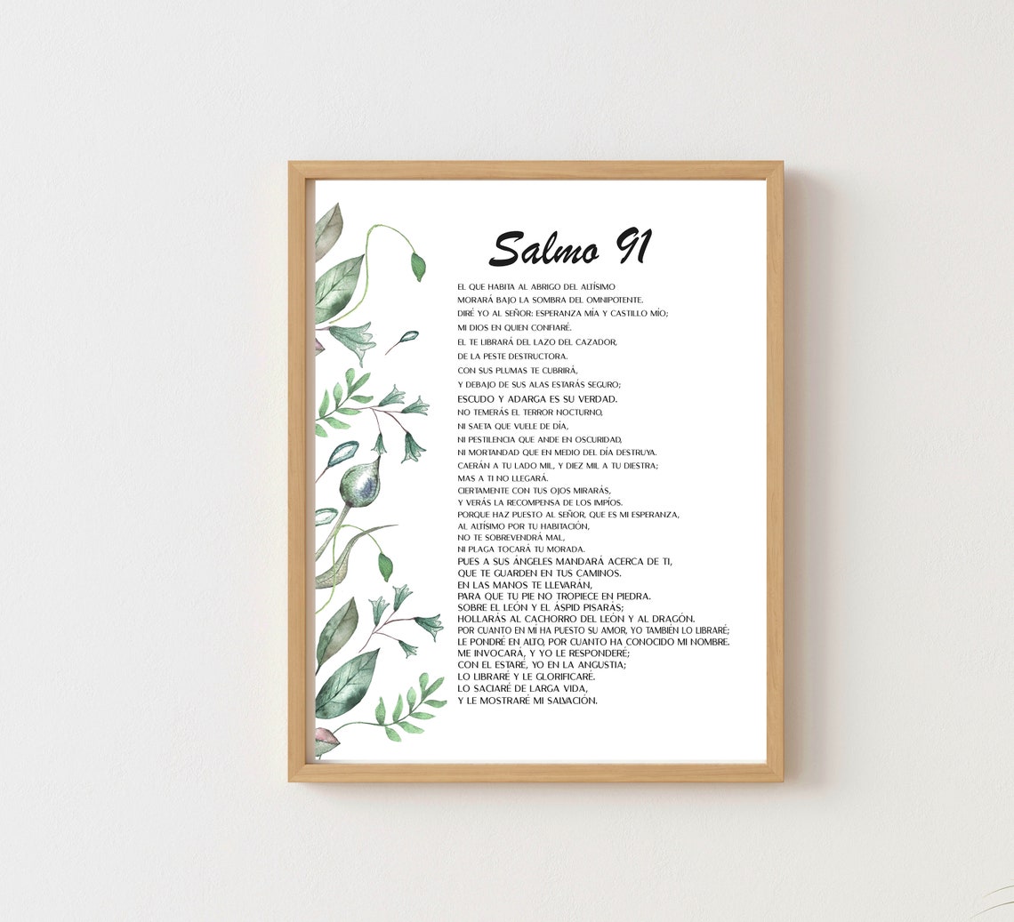 Salmo 91 Spanish Bible Verse Spanish Psalm 91 Verso De La - Etsy