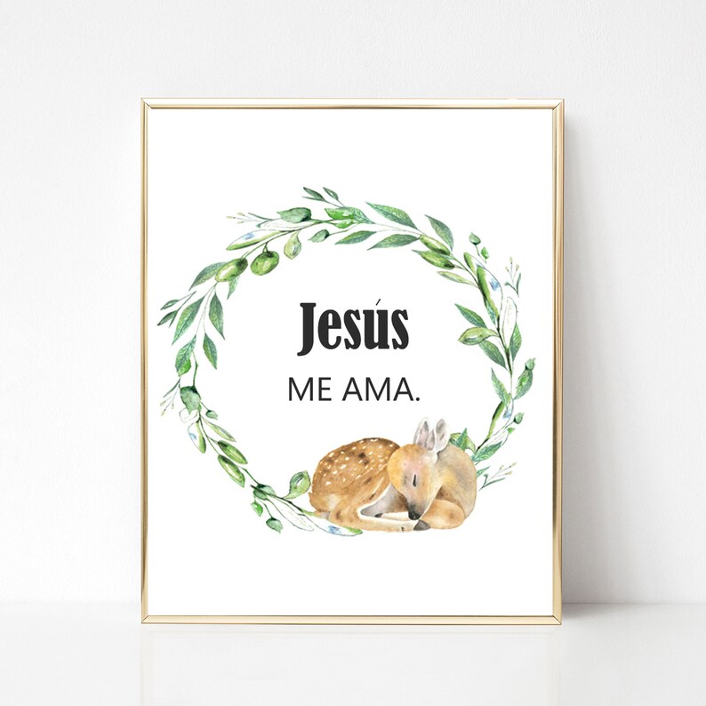 Spanish Jesus Loves Me Wall Art Christian Nursery Decor - Etsy