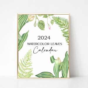 2024 Calendar Printable, Wall Calendar 2024, 2024 Botanical Wall ...
