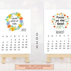Printable 2025 Quote Calendar, Quote Desk Calendar, Monthly Calendar ...