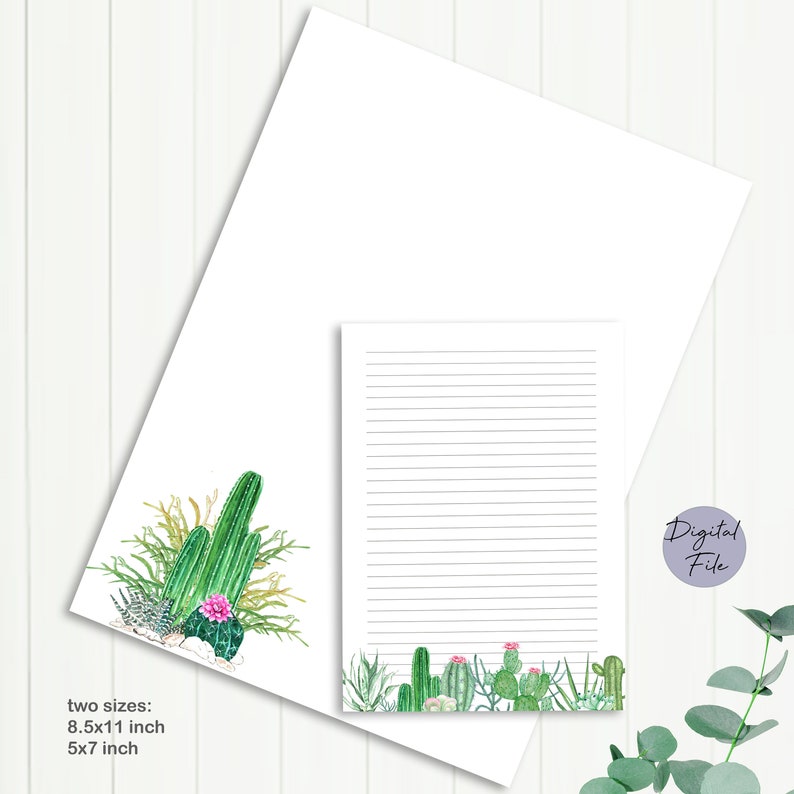 Stationery Writing Paper PRINTABLES Letter Paper 5x7 - Etsy