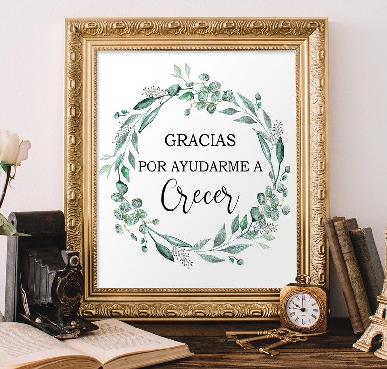 Spanish Teacher Appreciation Gracias Por Ayudarme a Crecer - Etsy