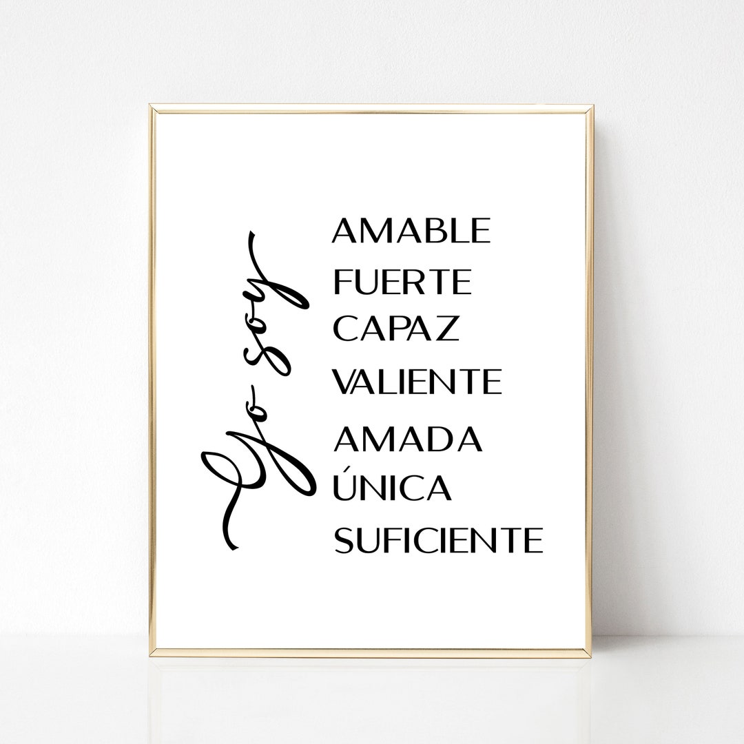 Yo Soy Printable, Yo Soy Wall Art, Spanish Affirmations, Mujer Latina ...