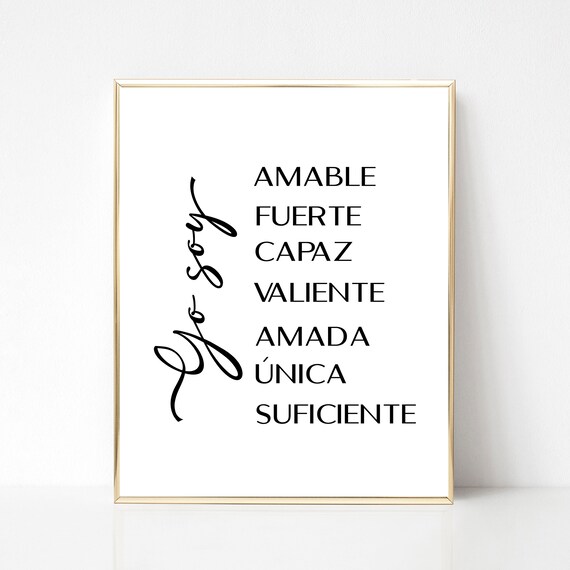 Yo Soy Printable Yo Soy Wall Art Spanish Affirmations Mujer - Etsy