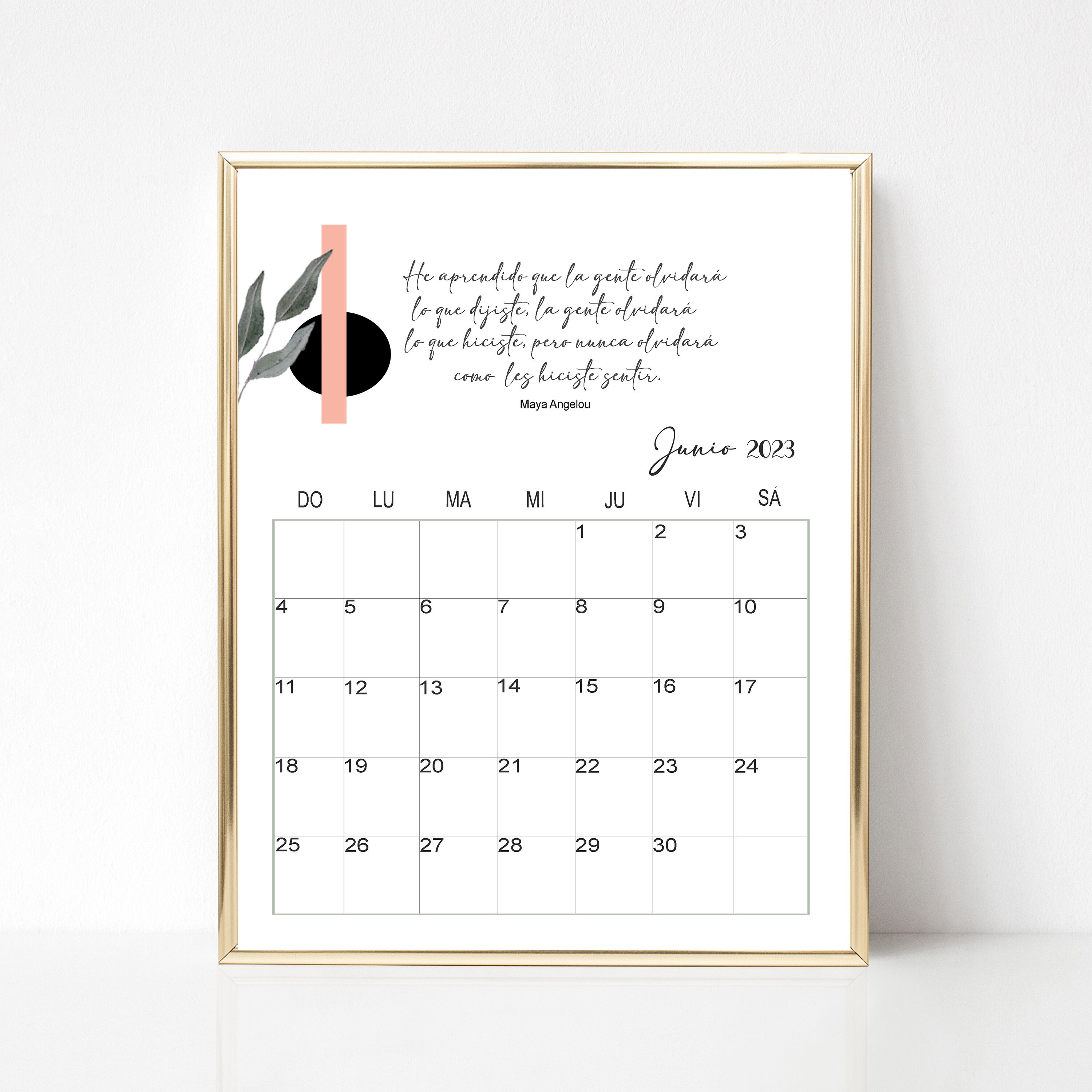 Spanish Wall Calendar 2023 Calendar Printable Monthly Modern - Etsy