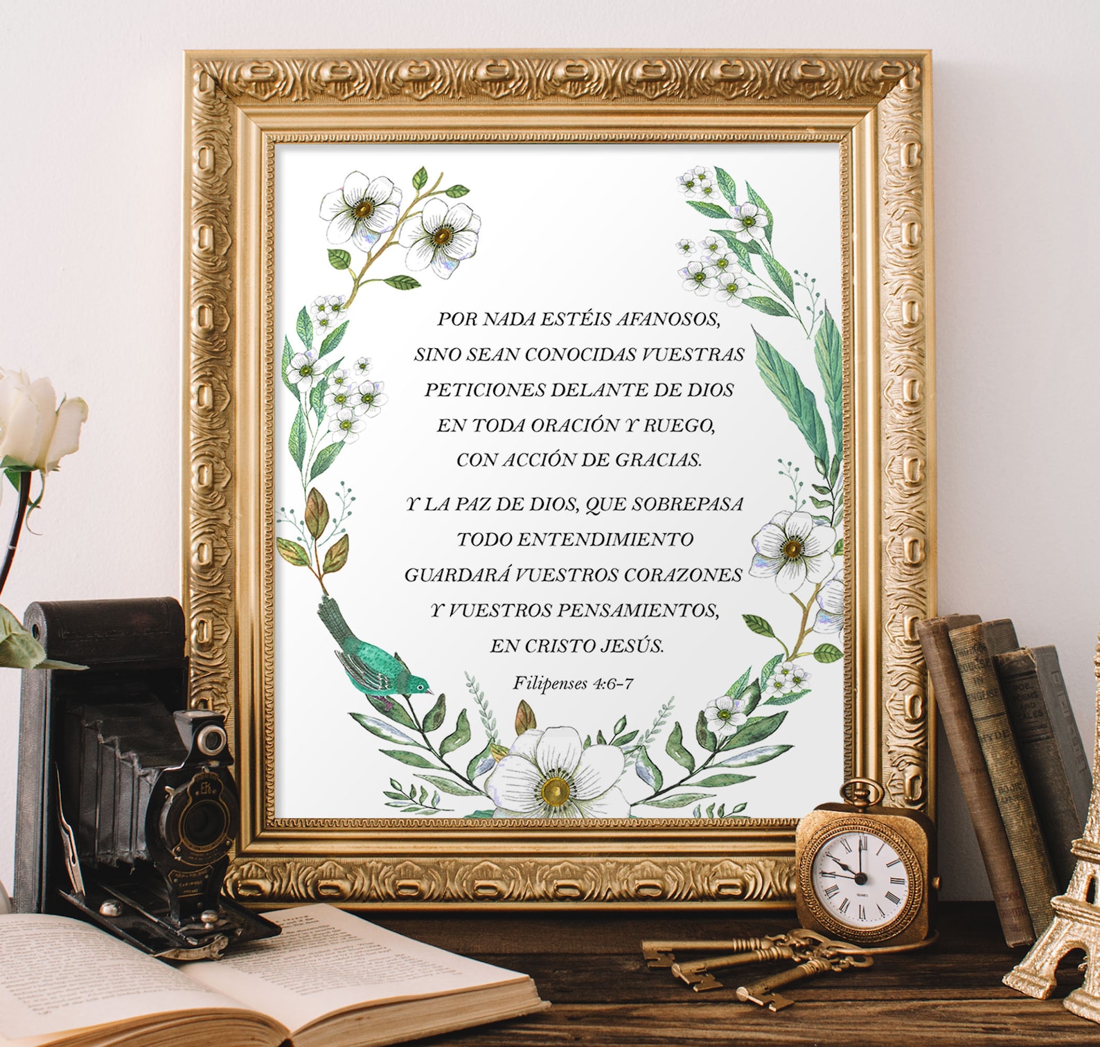 Filipenses 4:6-7 Spanish Bible Verse Spanish Philippians 4 - Etsy