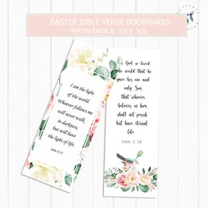 Easter Bible Verse Bookmarks Sets, Printable Bible Bookmarks, Easter ...
