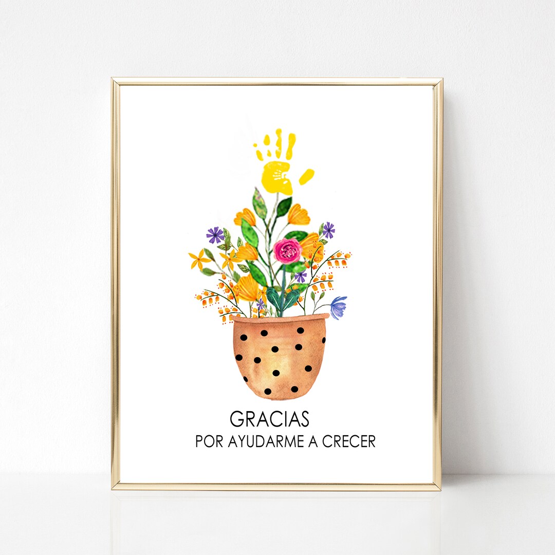 Spanish Teacher Appreciation Gracias Por Ayudarme a Crecer - Etsy