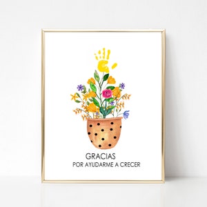 Spanish Teacher Appreciation Gracias Por Ayudarme a Crecer - Etsy