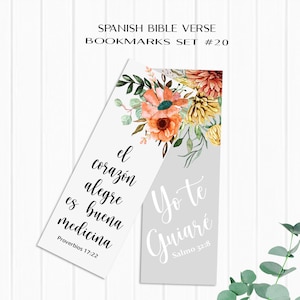 Spanish Bible Bookmarks, Printable Bookmarks Set of 8, 7 X 2.5 Inches ...