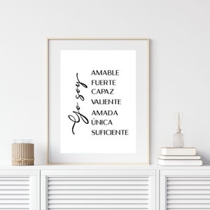 Yo Soy Printable, Yo Soy Wall Art, Spanish Affirmations, Mujer Latina ...