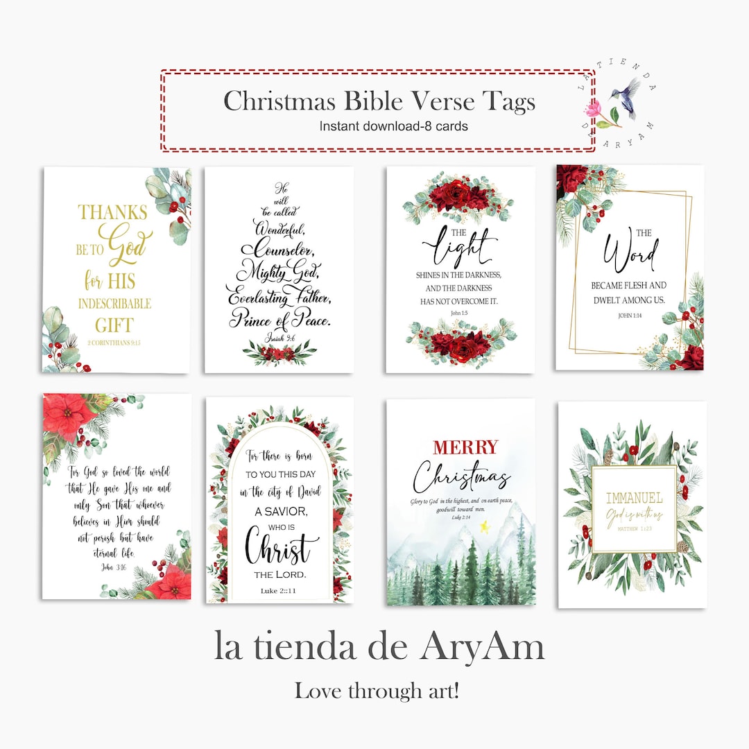 Christmas Bible Verse Tags, Scripture Art Tags,3.50" X 2.50" Christmas ...