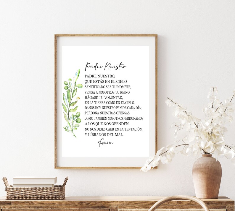 Padre Nuestro Spanish the Lord's Prayer Oración Del - Etsy